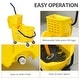 Yellow Plastic Mop Bucket Cart with Non-Marking Casters for Easy ...