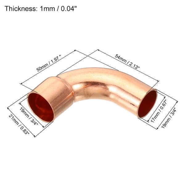 2x 3/4" Elbow Copper Pipe Fitting 90 degree Solder Plumbing Connector ...