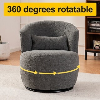 Swivel Accent Chair Round Armchair with 360° Rotation - Bed Bath ...