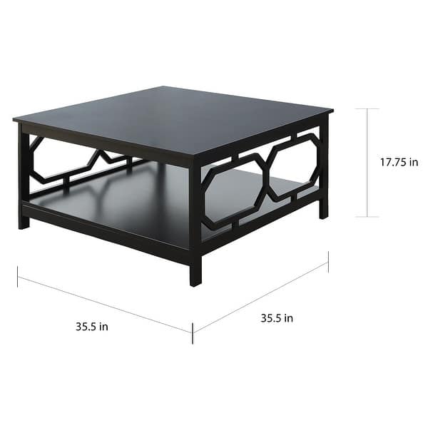 Convenience Concepts Omega Square 36 inch Coffee Table with Shelf - Bed ...