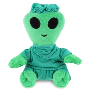 DolliBu Green Alien Doctor Plush Toy with Scrub Uniform and Cap - 6 ...