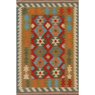 Kilim Area Rug Flat-weave Reversible Multi-Color Wool Carpet - 3'3" x 5 ...