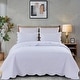 Soft Washed Damask Quilt Set with Scalloped Edge Bedspreads - Bed Bath ...