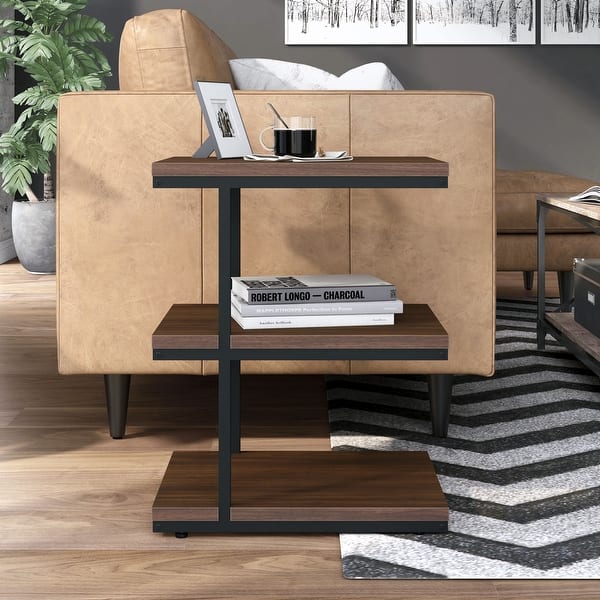 Jolle Contemporary 19-inch Wood 2-Shelf Side Table by Furniture of ...