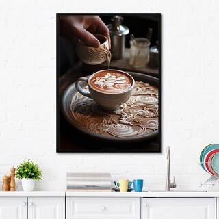 Designart "Food Baristas Art II" Cooking Framed Wall Art Living Room ...