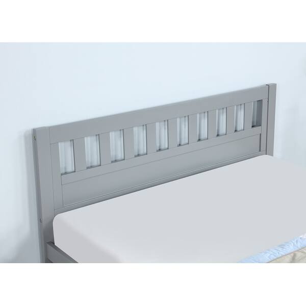 Modern Full-Sized Dark Walnut/Grey Wood Platform Bed: Stylish Frame ...