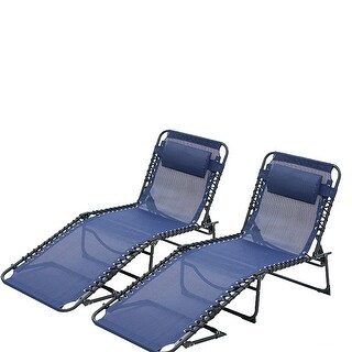 Foldable Portable Chaise Lounge Pair – Outdoor Sun-Recliner With ...