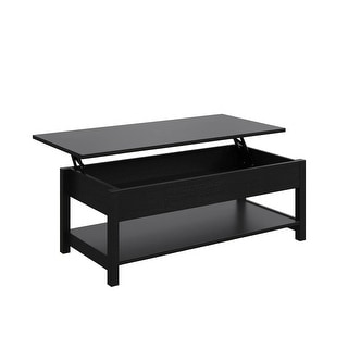Lift Top Coffee Table with Hidden Compartment & Open Storage Shelf ...