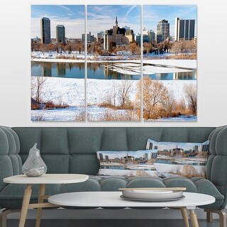 Designart "City of Saskatoon Winter Panoramic" Landscape Art Print ...
