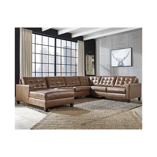Signature Design by Ashley Baskove Brown 4-Piece Sectional with Chaise ...