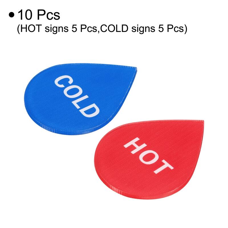 Self Stick Hot/Cold Water Labels, Acrylic Sticker Sign for Faucet Sink ...