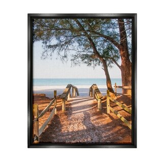 Stupell Relaxing Beach Walkway Coastal Path Floating Framed Canvas Wall ...
