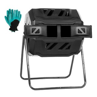 Dual Tumbling Composter 42 Gallon Tumbler Composting Bins Easy Turn ...