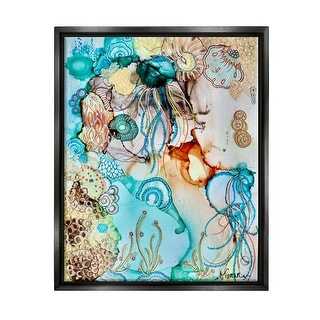Stupell Abstract Nautical Pattern Framed Floater Canvas Wall Art Design by Amy Tieman - Bed Bath ...