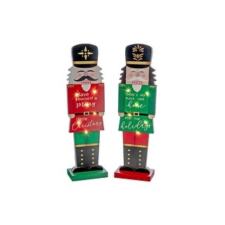 Led Nutcracker Wood Stand (Asstd) - Set of 2 - Bed Bath & Beyond - 36112627