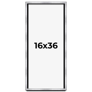 16x36 Shadow Box Frame Silver | 1.375 Inches Deep Real Wood - Bed Bath ...