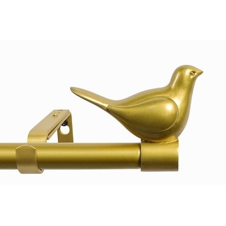 MERIVILLE 3/4" Diameter Farmhouse Single Window Curtain Rod, Bird ...