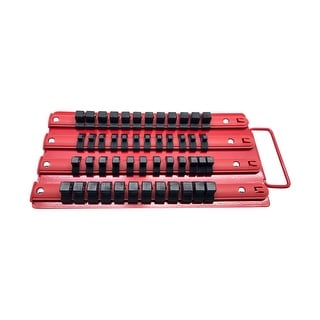 Industro Portable Socket Organizer Tray with Handle - Red Rails with ...