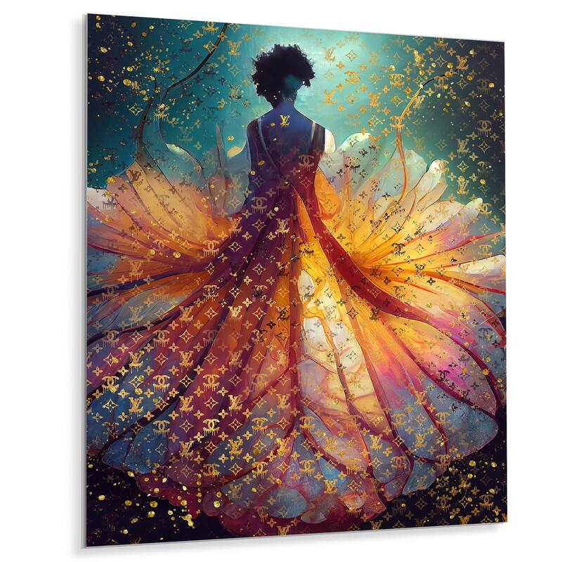 Designart 'Luxurious Fantasy Dress II' Fashion Dress Metal Wall Art ...