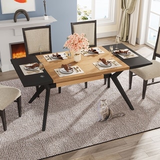 Modern 63 Inch Dining Table for 4-6 People, Rectangular Kitchen Table ...