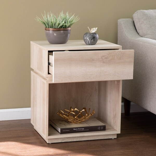 SEI Furniture Madelia Transitional Whitewash Wood Side Table On Sale Bed Bath Beyond 31975144