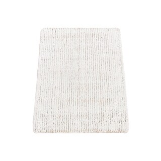 Shahbanu Rugs Plain White Modern Design, Hand Knotted Silk with ...
