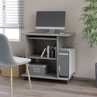 Computer Desk Concrete Gray 31.5"x19.7"x29.5" Chipboard - Bed Bath ...