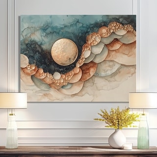 Designart "Eclipse Moon Spiral Of Infinity II" Fantasy Canvas Wall Art ...