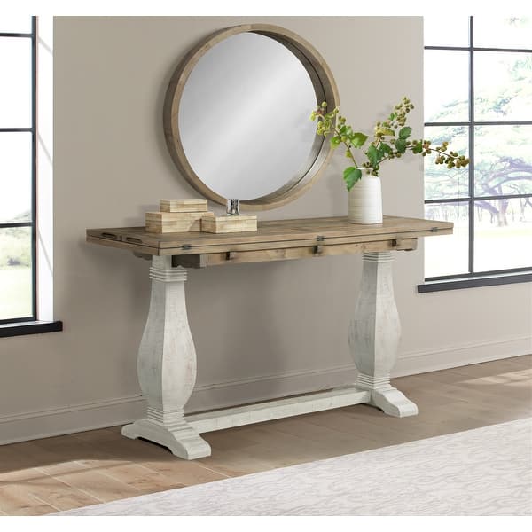 Napa 60" Solid Wood Pedestal Flip-top Sofa Console Table - Bed Bath ...