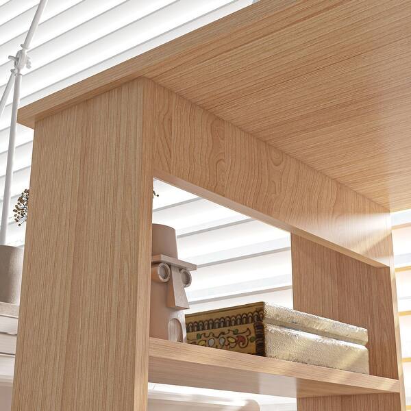 360 Degree Rotating Home Office Desk with Storage Shelves - Bed Bath ...