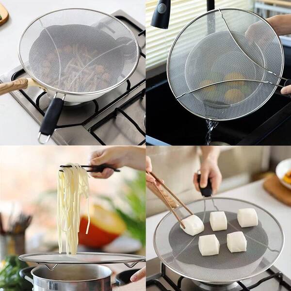 13in Stainless Steel Grease Splatter Screen for Hot Oil - Bed Bath ...