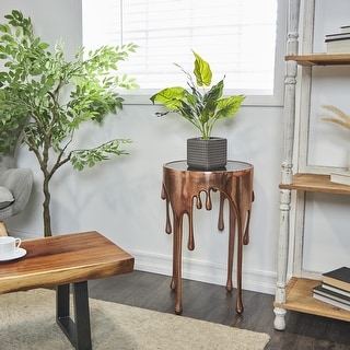 Copper Aluminum Metal Drip Side End Accent Table with Melting Design ...