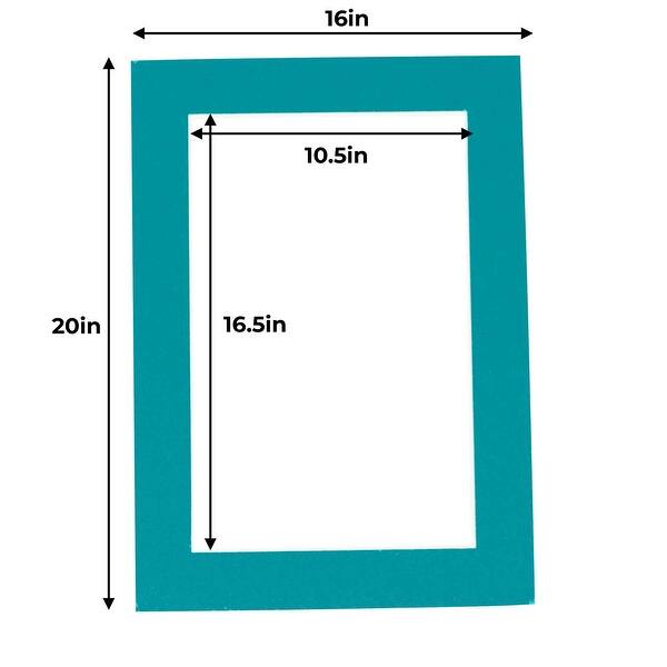 11x17 Mat for 16x20 Frame - Precut Mat Board Acid-Free Teal Blue 11x17 ...