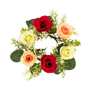 Primitive Country Rustic Rose Candle Ring Wreath - Multi - Bed Bath ...