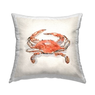 Stupell Nautical Red Crab Printed Outdoor Throw Pillow Design by Emma ...