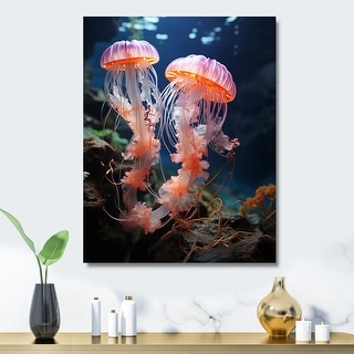 Designart "Animal Jellyfish Portrait II" Jellyfish Metal Wall Art ...