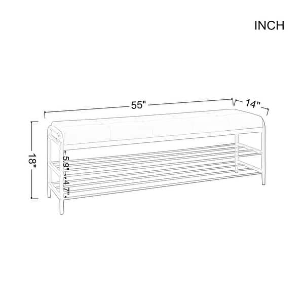 Shoe Storage Bench Navy Blue Velvet Footstool with Golden Metal Frame ...