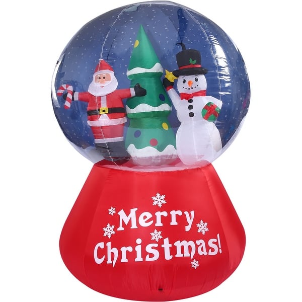 Fraser Hill Farm 6-Ft. Tall Prelit Santa and Snowman Snow Globe ...