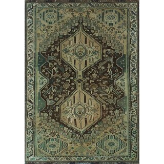 Vintage Distressed Agharr Beige/Lt. Green Rug - 3'9" x 5'3" - Bed Bath ...