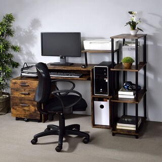 Metal & Wood Computer Desk - Bed Bath & Beyond - 36875262