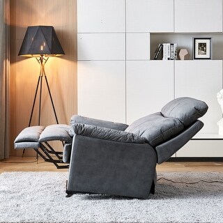 Modern Reclining Single Sofa Heating Massage Recliner with Side Pockets ...