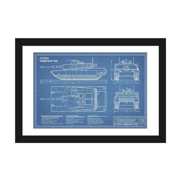 iCanvas "1980 M1A1 Abrams Battle Tank Blueprint" by Action Blueprints ...