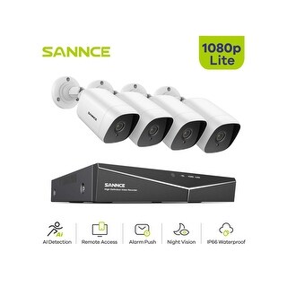 SANNCE Security Camera System CCTV, 8 Channel 5-in-1 DVR, 4PCS Cameras ...