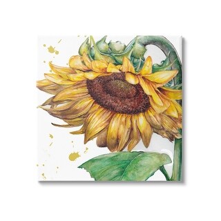 Stupell Sunflower with Paint Splatter Canvas Wall Art design by Studio ...