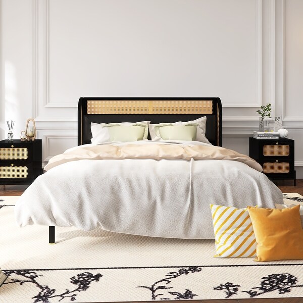 Black wingback headboard store