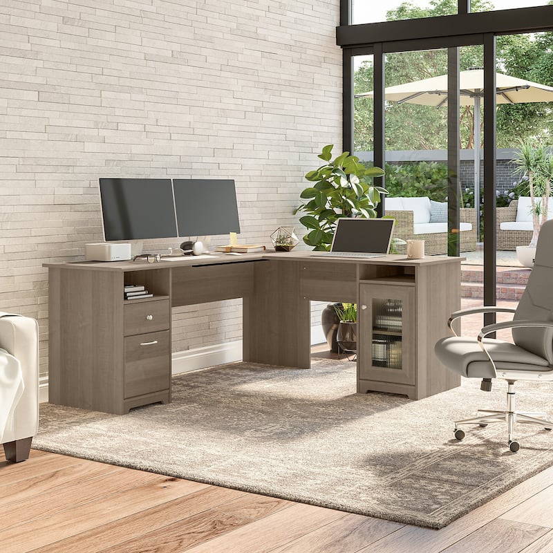 Bush Home Cabot 60W L Shaped Computer Desk with Storage - Overstock ...