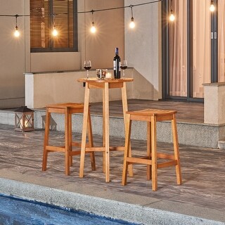 3-Piece Nautical Eucalyptus Wooden Outdoor Bar Set Patio Bistro Set ...
