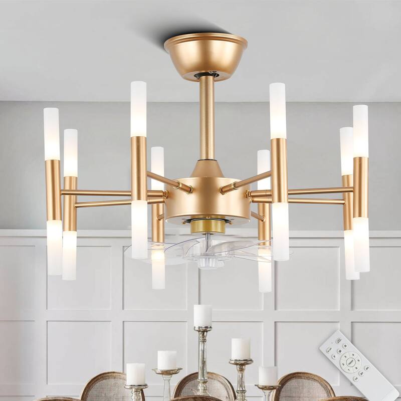 Bella Depot 6-Lighr Gold French Country Metal Candle Ceiling Fan 6 ...