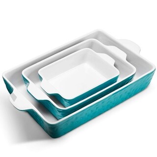 3 Pack Casserole Dish Bakeware Set, Ceramic Baking Dishes for Oven, to ...