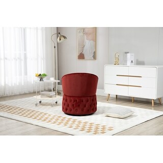 Round Arm Chair with Wide Upholstered 360 Degree Swivel Cuddle Barrel ...